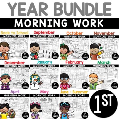1st Grade April Morning Work NO PREP Worksheets - The Teacher Bag