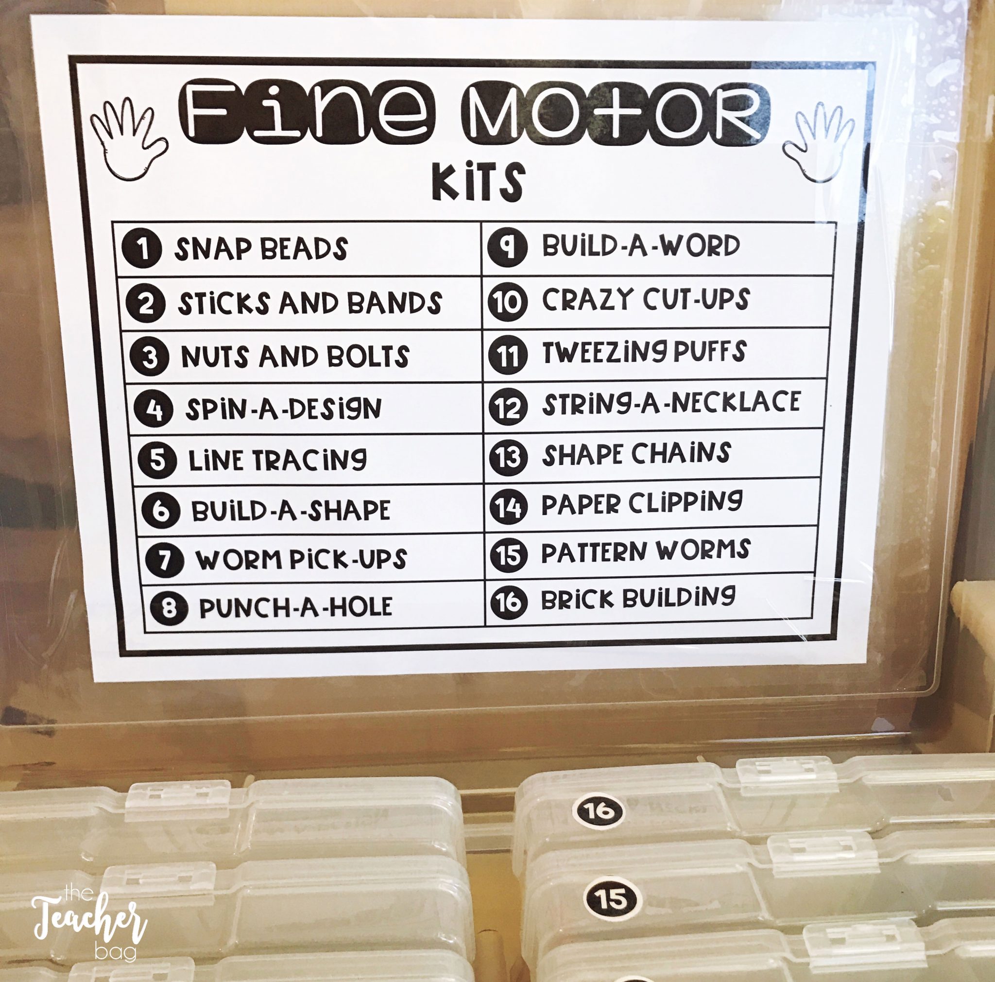 Putting Together Fine Motor Activities Kits - The Teacher Bag