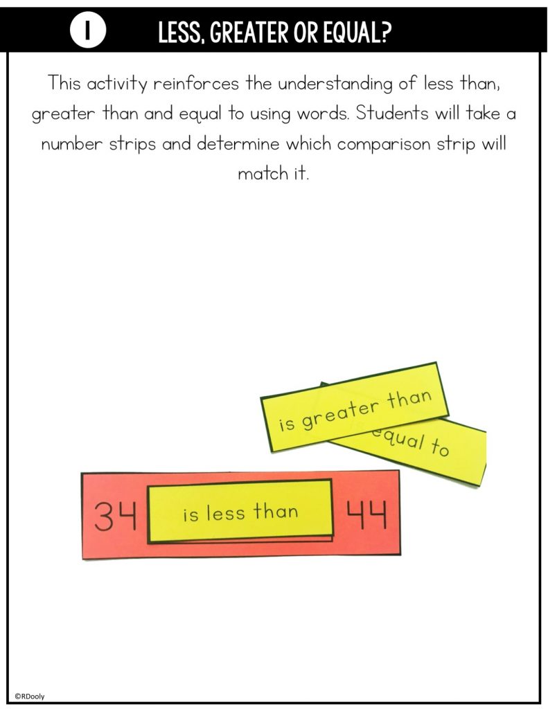 Grab and Go Math - Comparing Numbers - The Teacher Bag