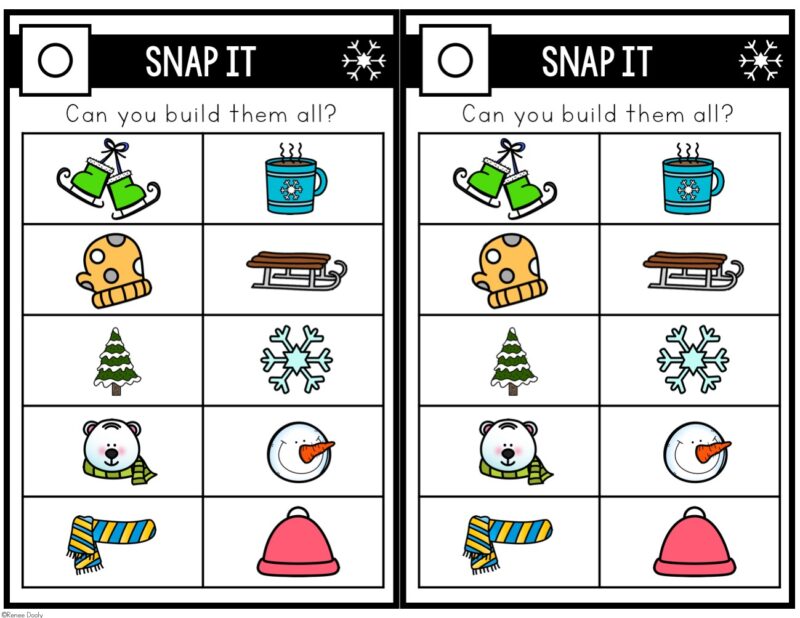 Winter Snap Cube Activities - The Teacher Bag
