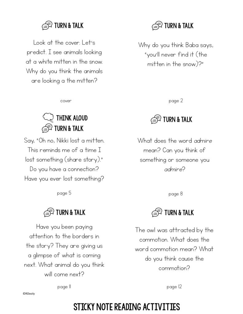 The Mitten Interactive Read Aloud - The Teacher Bag