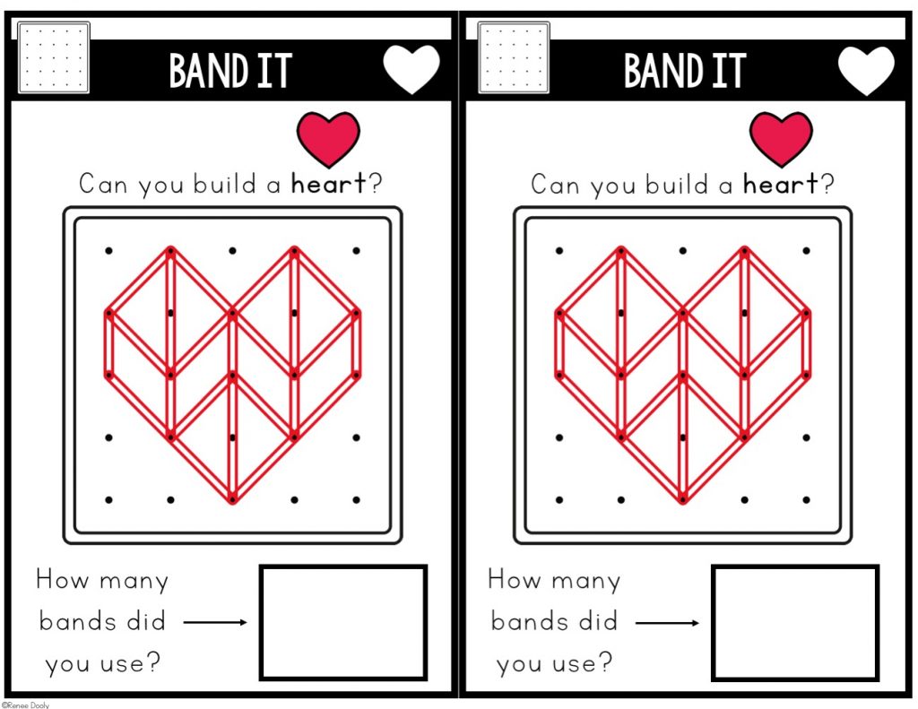 Valentine's Day Geoboard Activities - The Teacher Bag