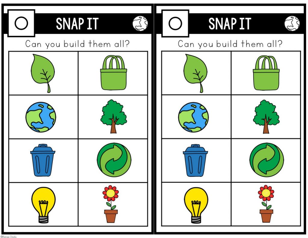 Earth Day Snap Cube Activities - The Teacher Bag