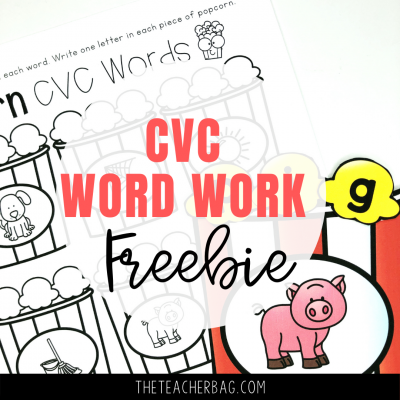 Popcorn CVC Word Center - The Teacher Bag