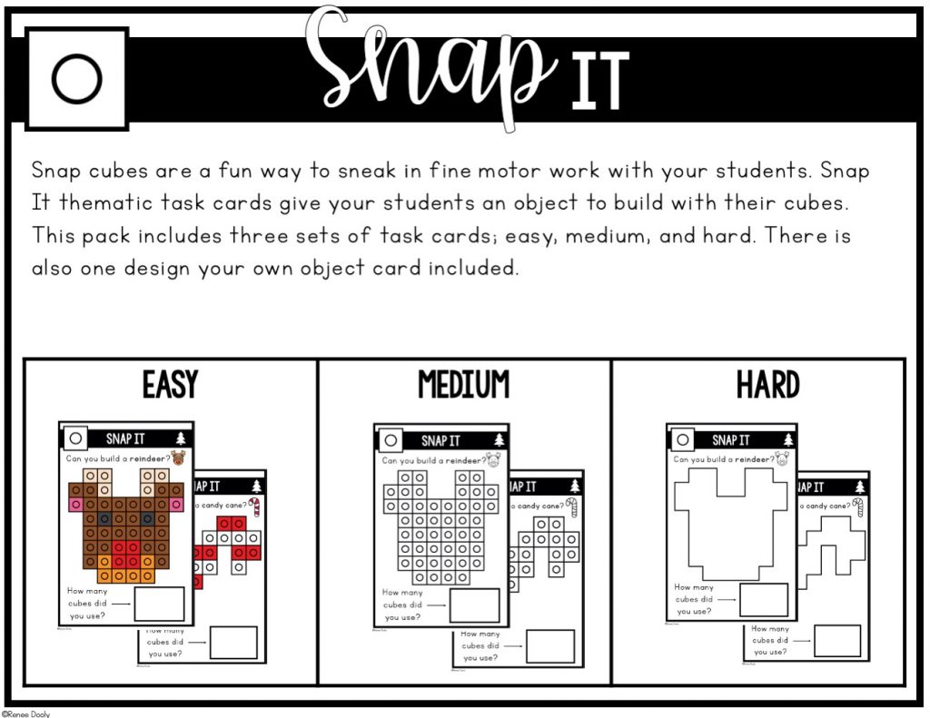 December Snap Cube Activities (Christmas) - The Teacher Bag