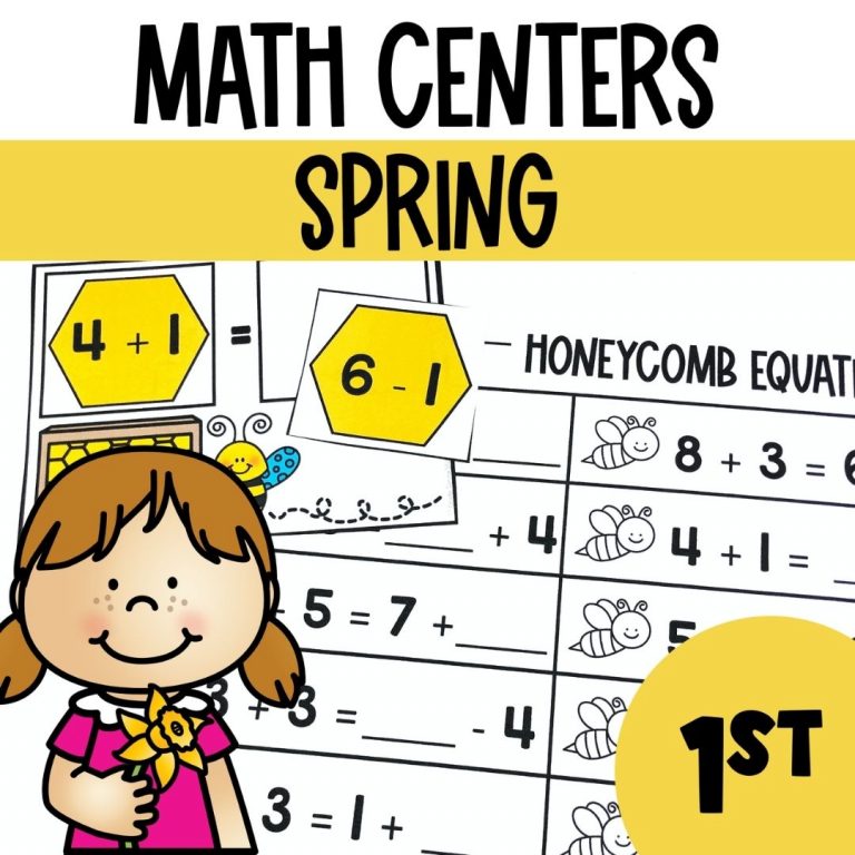 1st Grade Spring Math Centers - The Teacher Bag