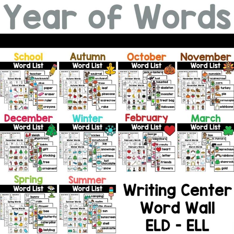 Year of Words - A Bundle of Word Lists - The Teacher Bag