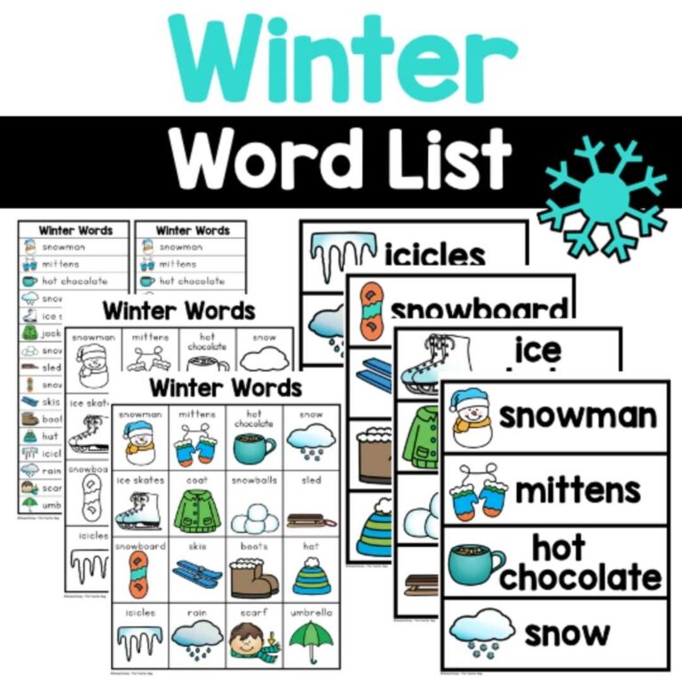 Winter Words (January) - The Teacher Bag