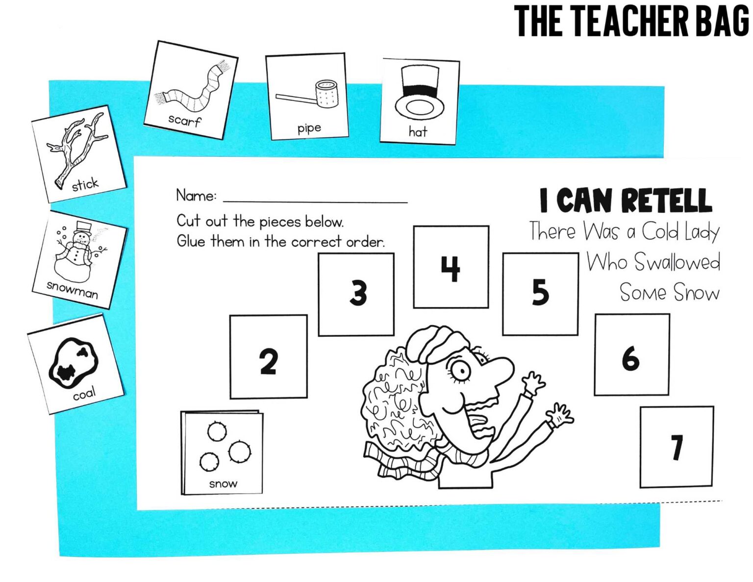 There Was a Cold Lady Who Swallowed Some Snow Retell Freebie - The ...