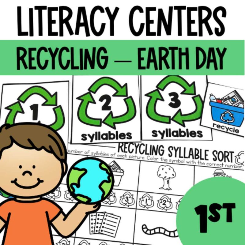 1st Grade Earth Day Literacy Centers - The Teacher Bag
