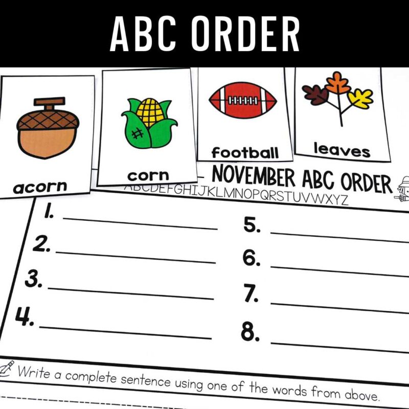 1st Grade November Literacy Centers - The Teacher Bag