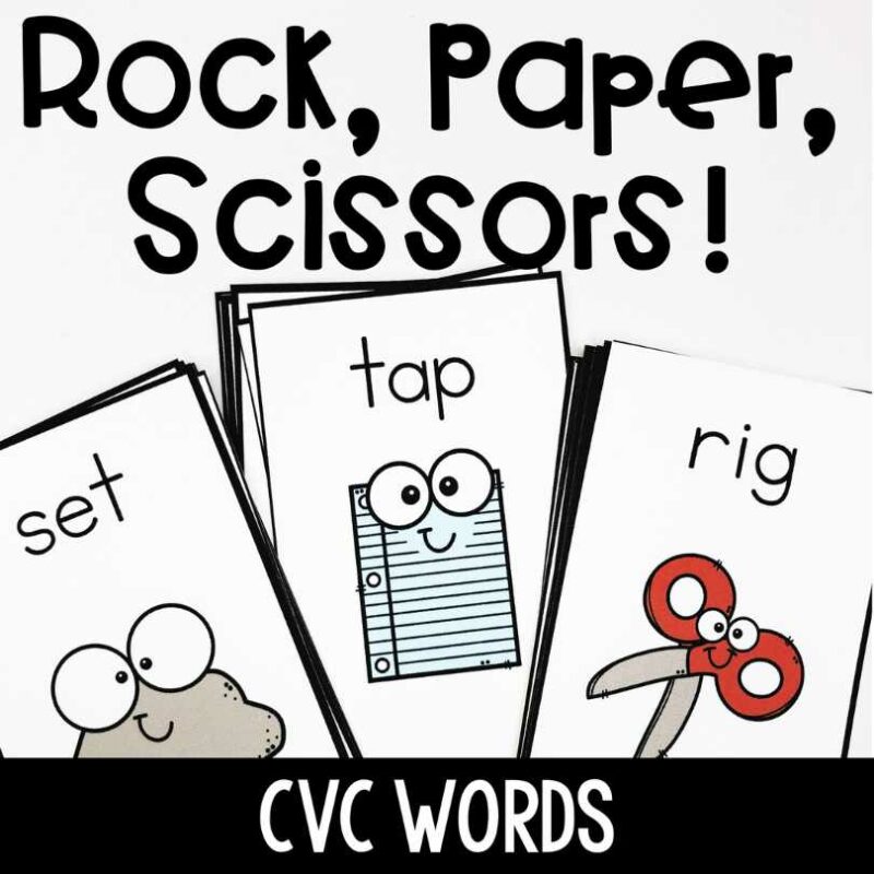 Rock, Paper, Scissors CVC Word Game - The Teacher Bag