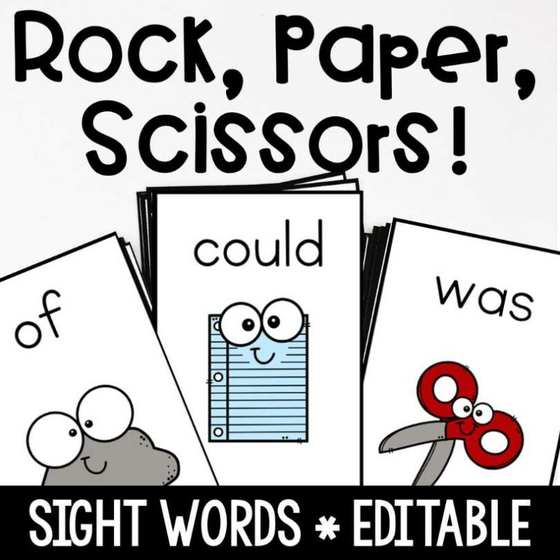 Rock, Paper, Scissors Sight Word Game EDITABLE - The Teacher Bag