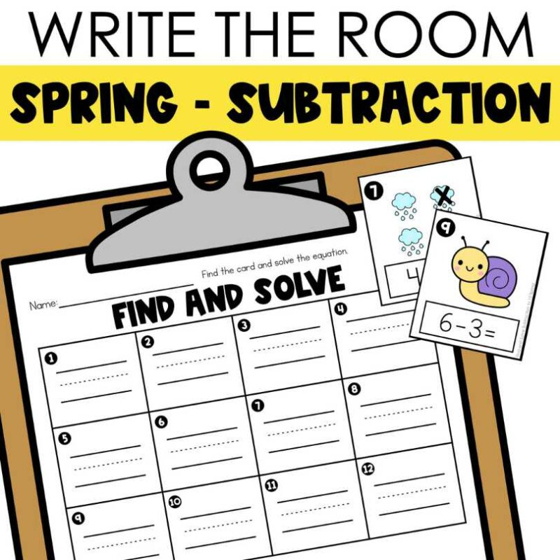Write the Room Subtraction Spring - The Teacher Bag